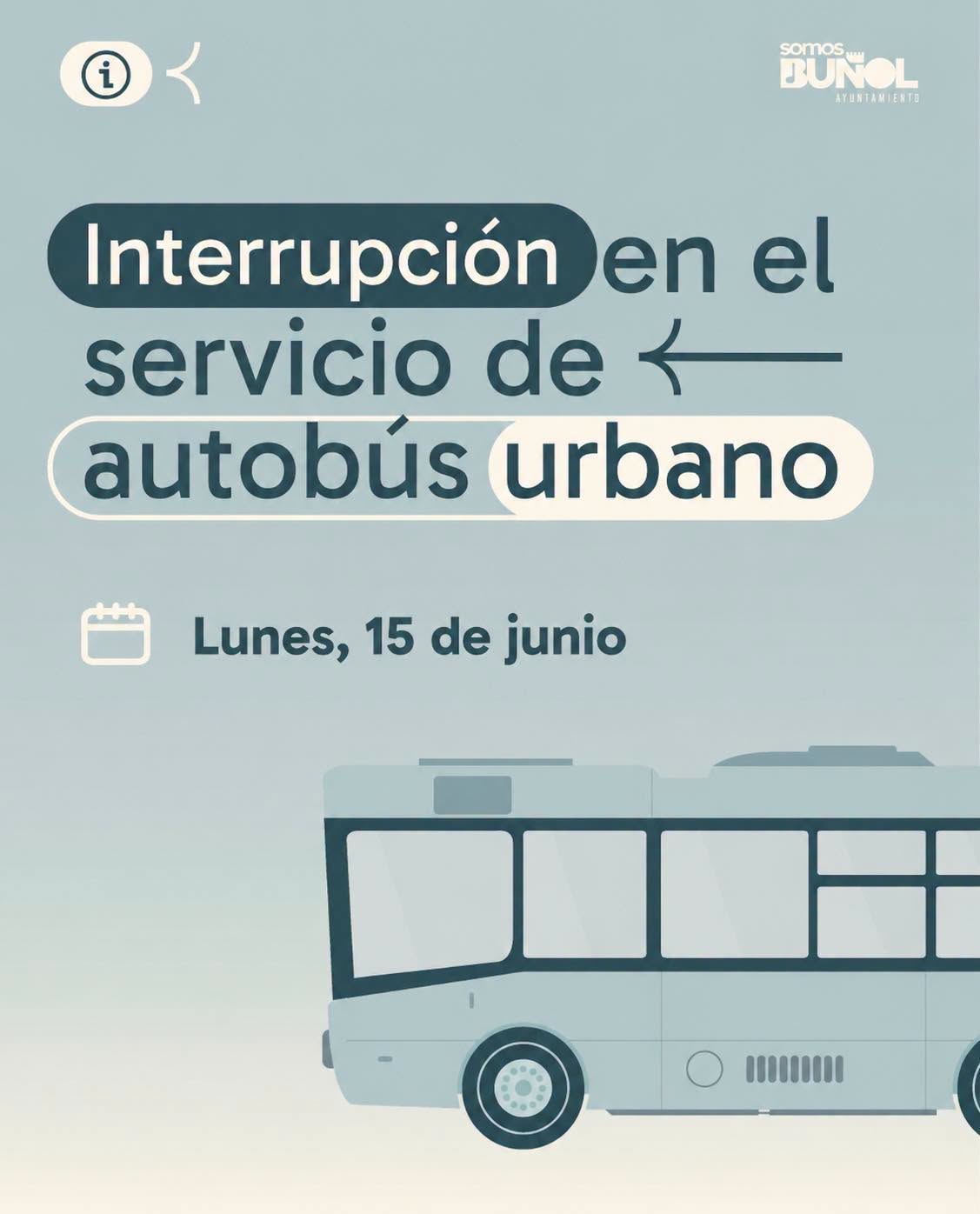COMUNICADO INTERRUPCIÓN SERVICIO AUTOBÚS URBANO BUÑOL | RadioTV Buñol